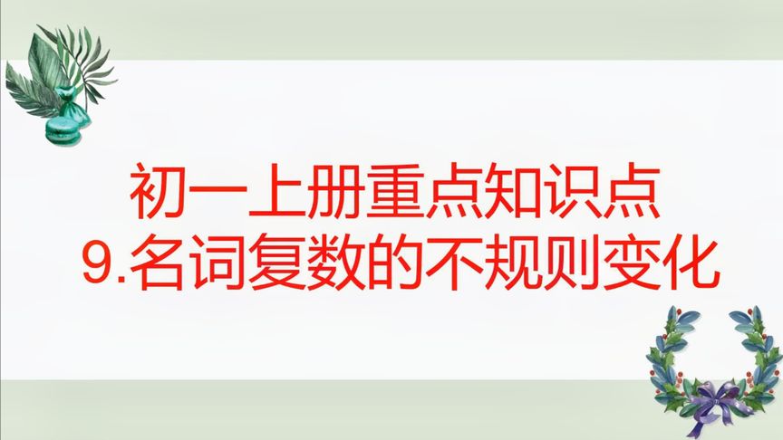 名词复数的不规则变化