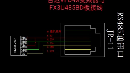 台达VFD-M变频器与FX3U plc MODBUS通讯时,接线与变频器参数设置