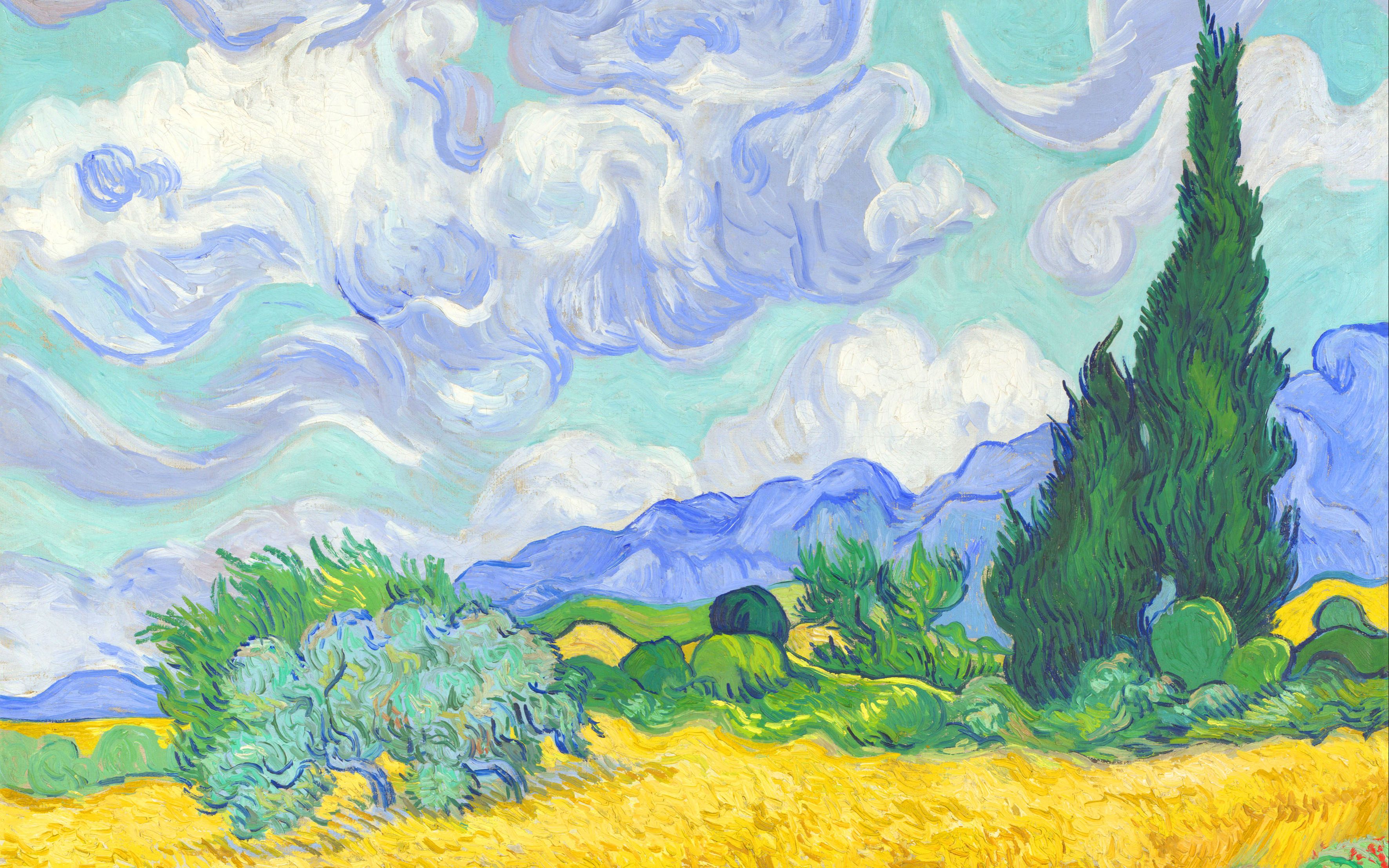 有柏树的风景立体拼贴叠瓦画