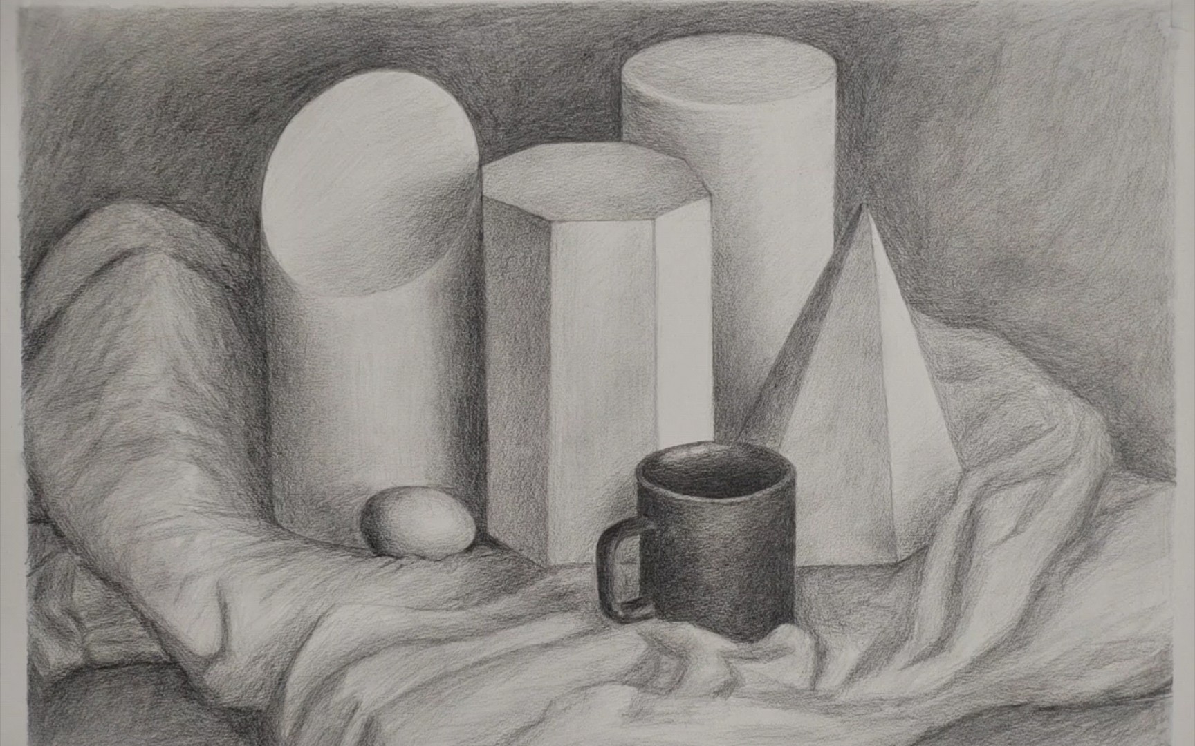 【素描练习】多个石膏几何体