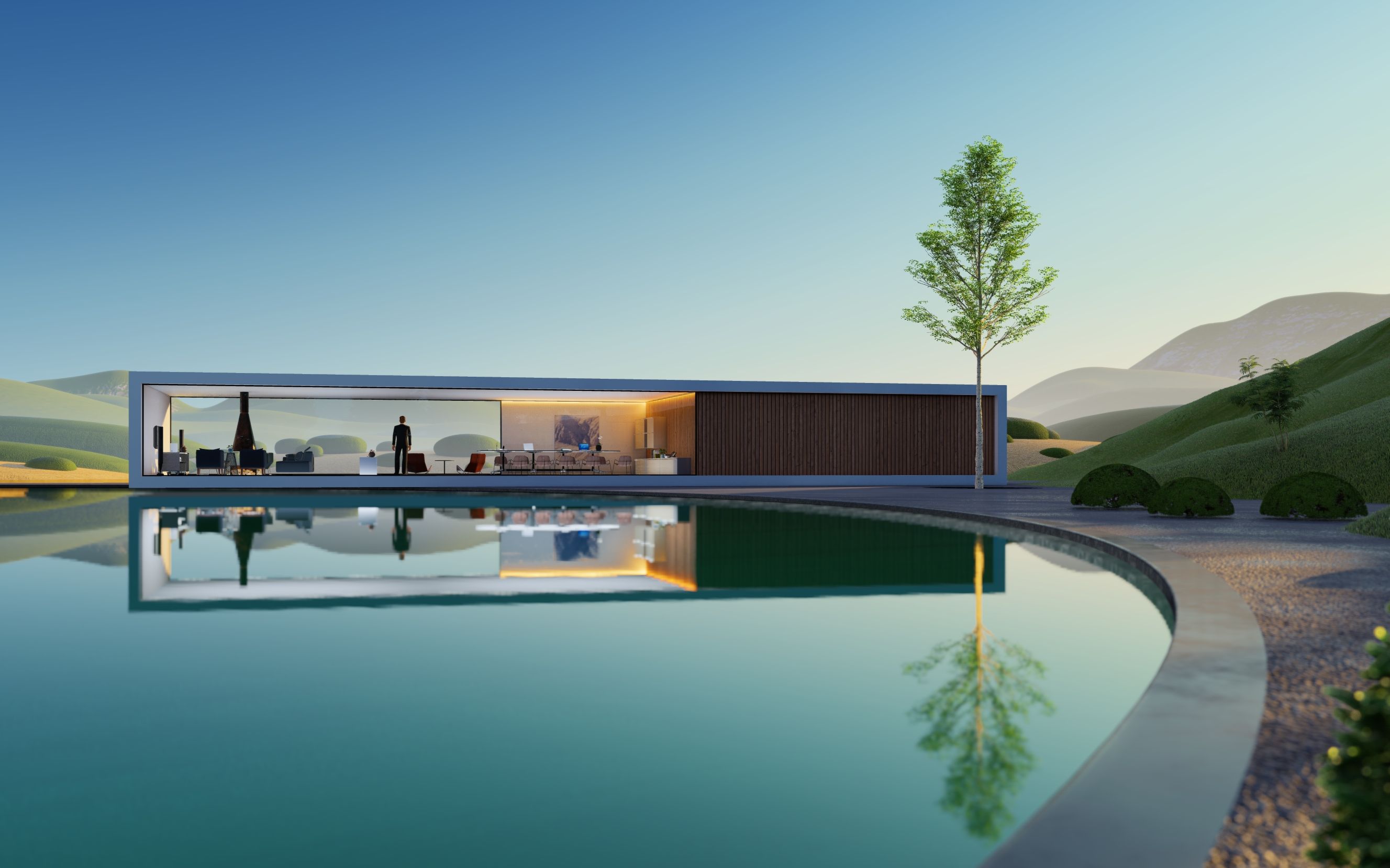 LUMION11 第一次做镜面湖水人造景观