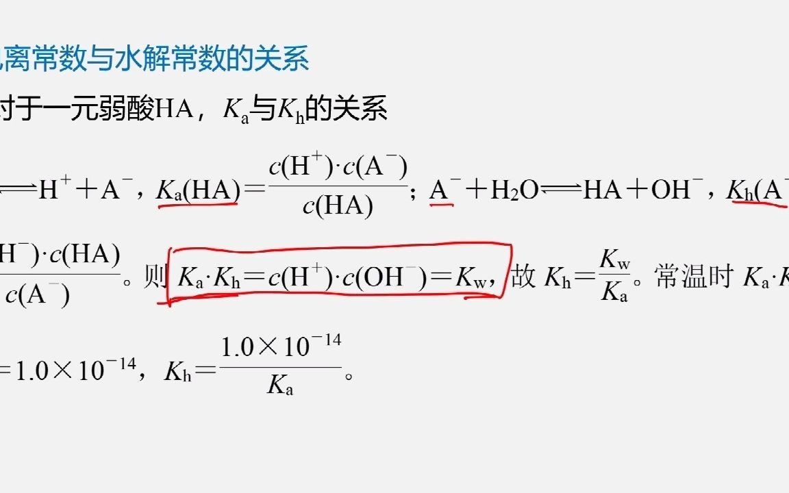 电离常数水解常数
