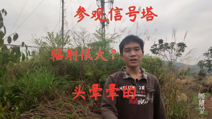 小伙去山顶上的信号塔参观,没想到头晕晕的,这塔辐射很大吗?