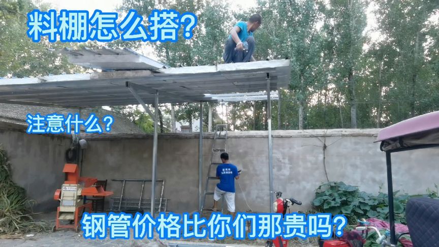 给羊打料放青储的棚子今天开始搭建,钢管价格比你们那里贵吗?