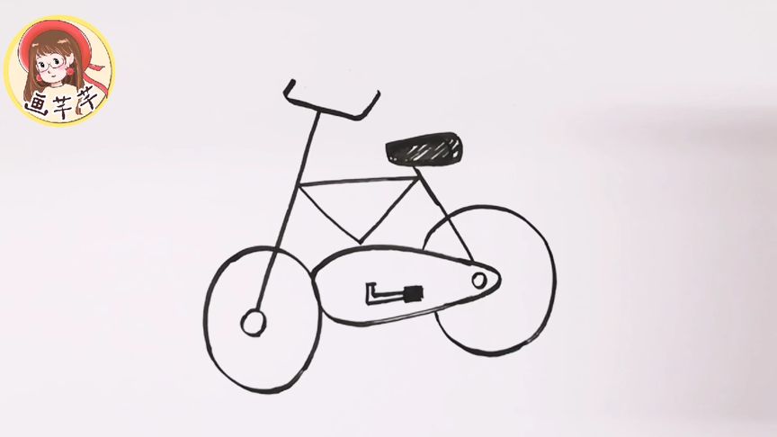 卡通简笔画,自行车的画法