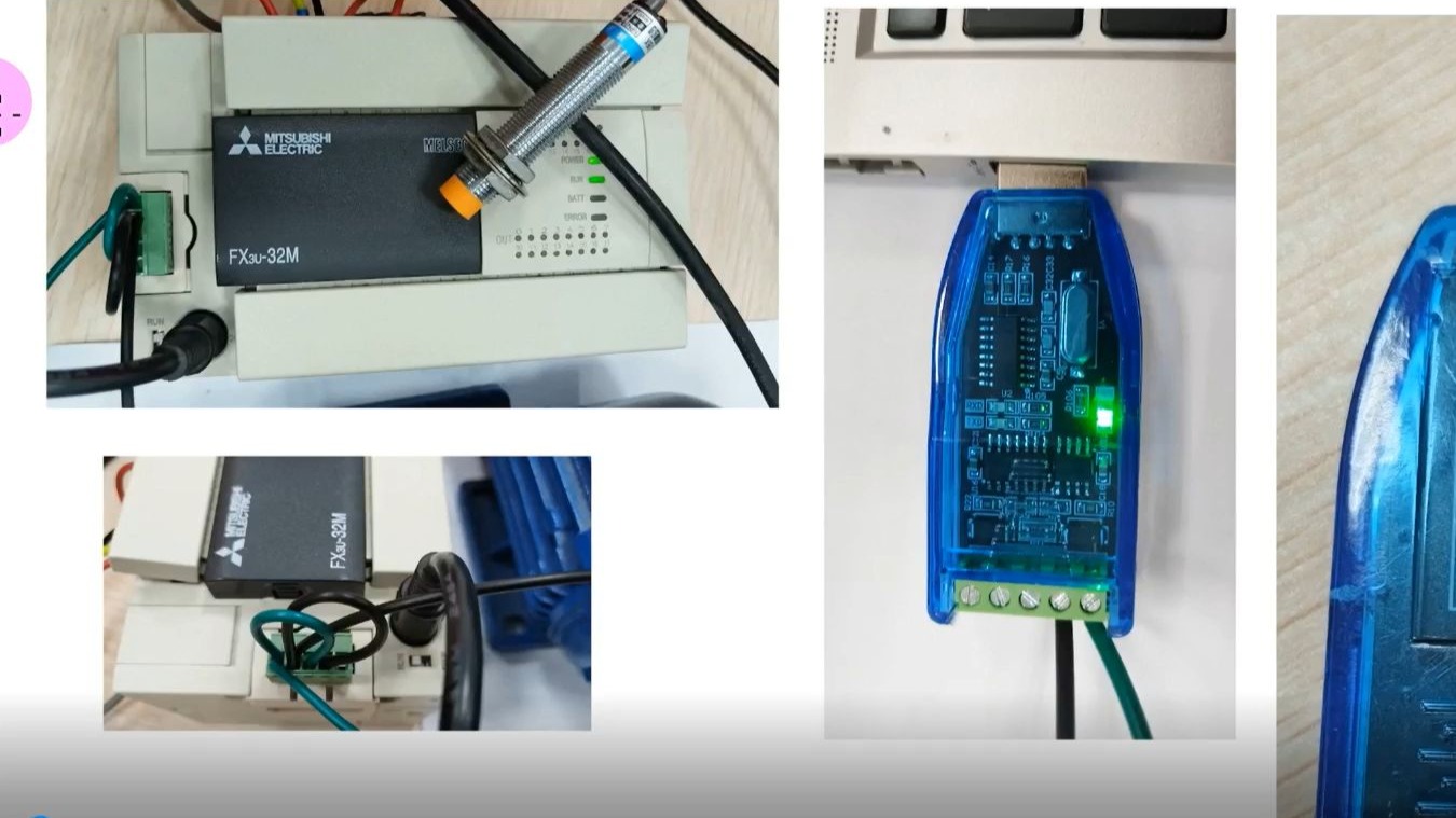 三菱fx3u与pc通信-485转usb模块-发送接收