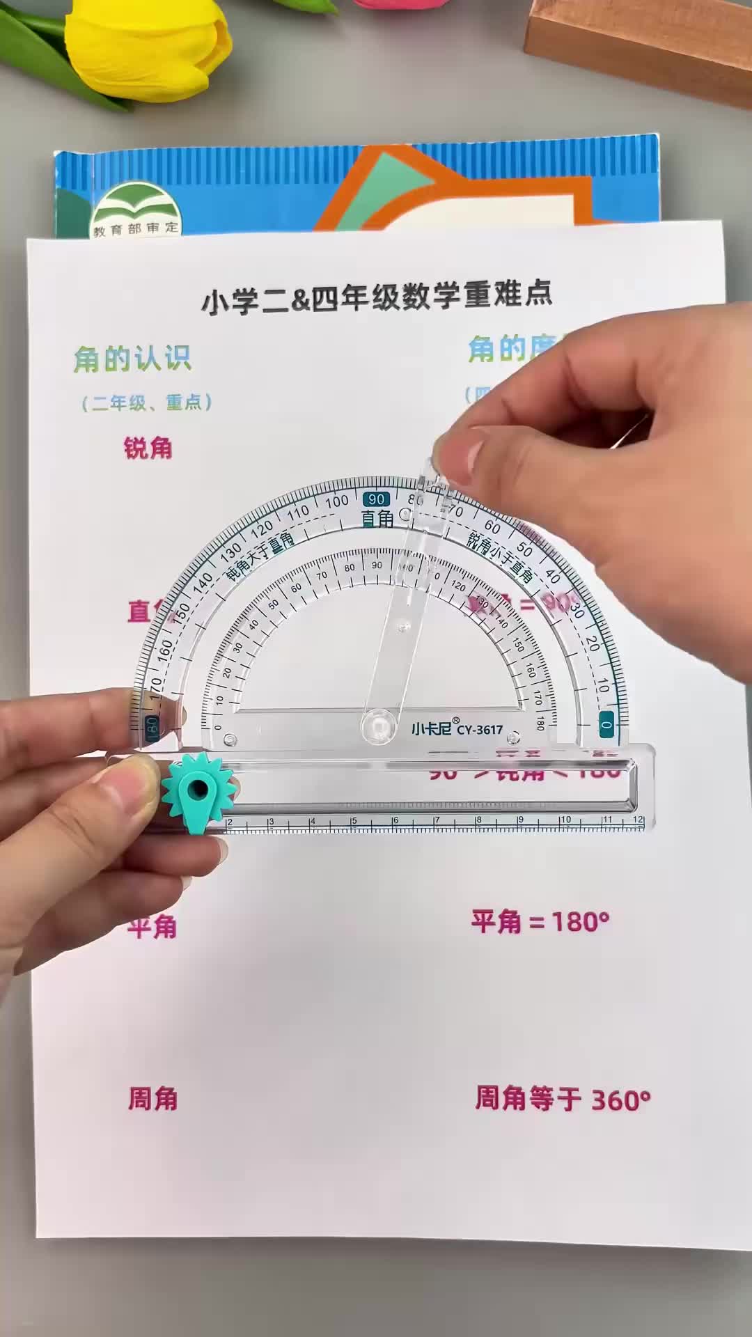活动角教具二四年级量角器数学角的认识直角钝角锐角演示器#数学...