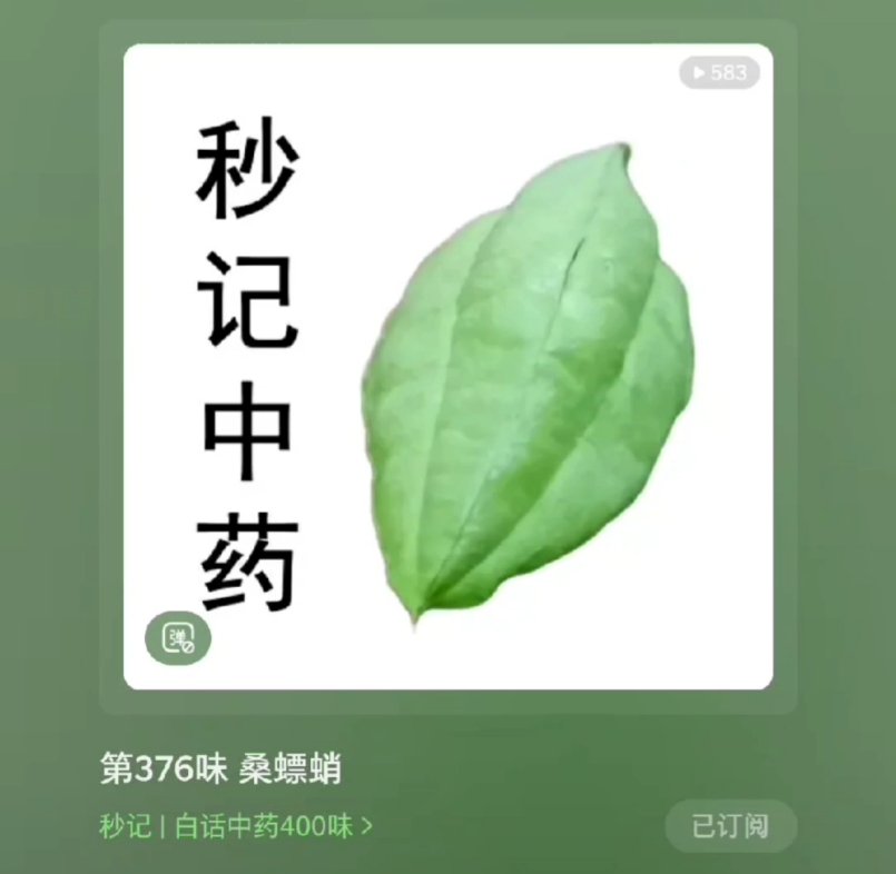 《白话中药400味》第376味 桑螵蛸