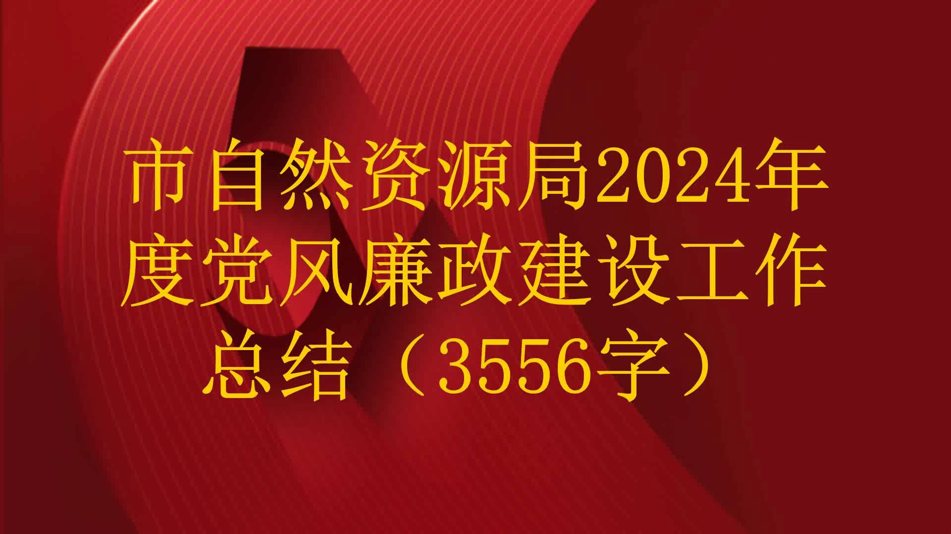 市自然资源局2024年度党风廉政建设工作总结(3556字)