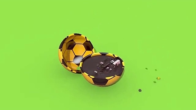 儿童卡通片:组装救护车将足球踢入球门