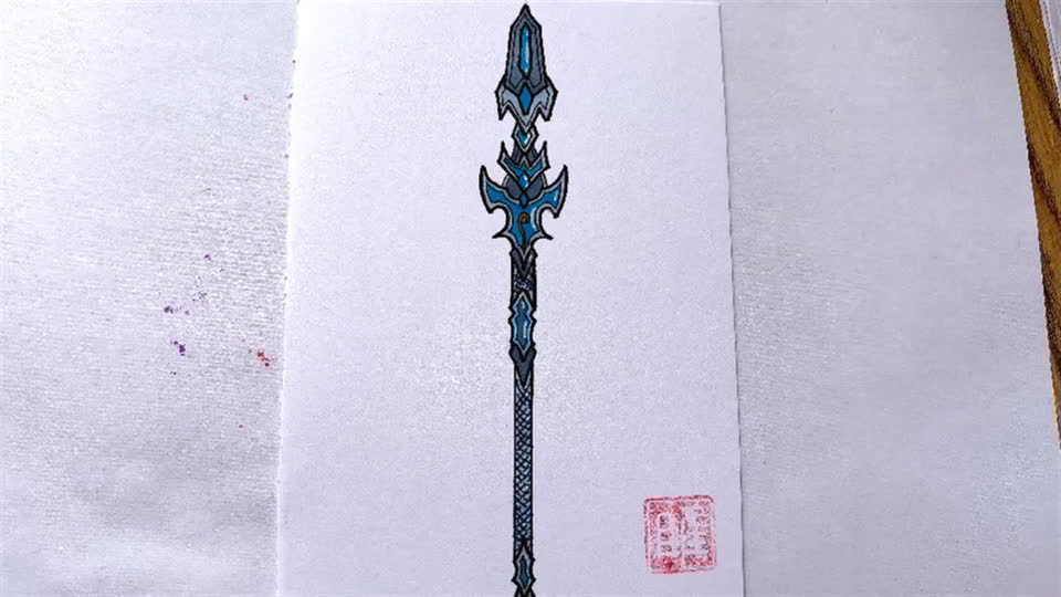 唐三的蓝银霸王枪绘画教程!唐三小舞蓝银霸王枪画画