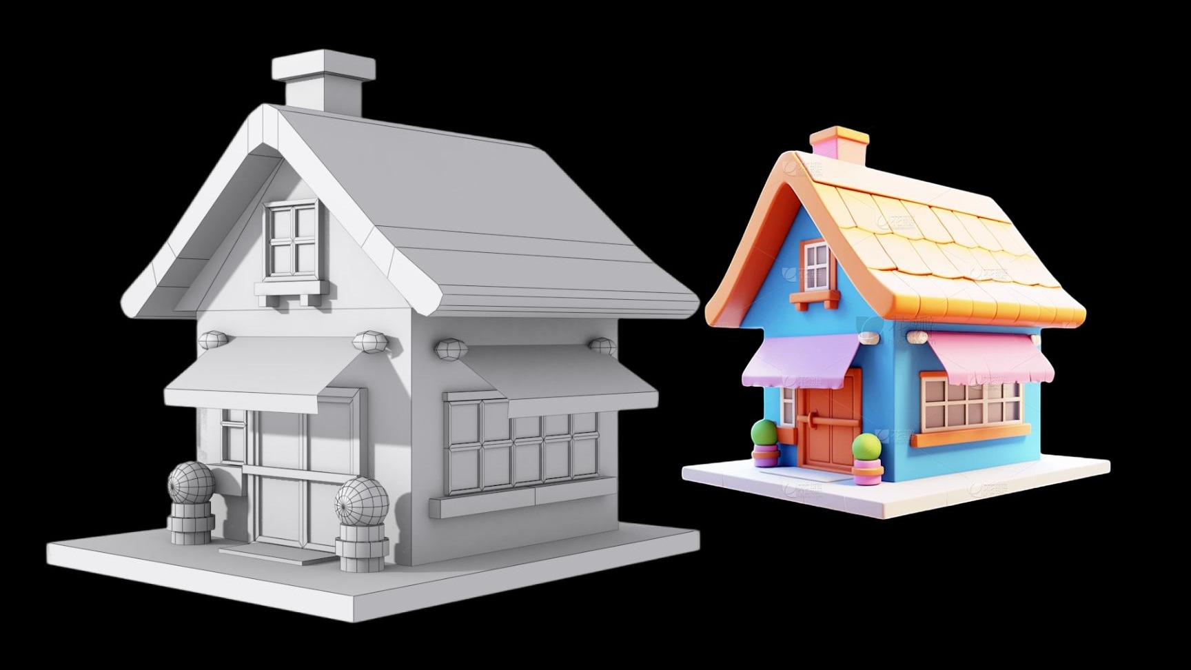 【3dmax场景建模】24分钟教会你做个房子,3dmax新手建模案例教程!