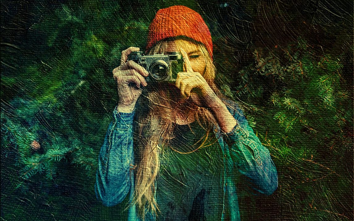 简单传统丙烯超写实人物画效果PS动作教程