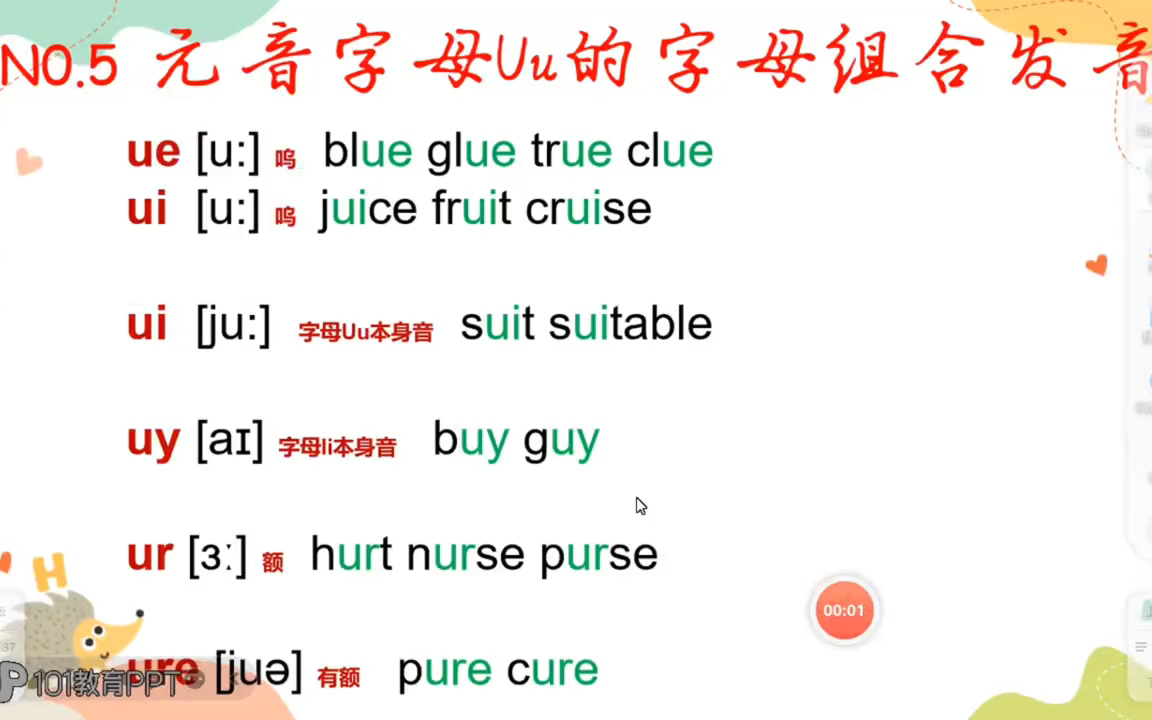 《自然拼读》元音字母u自然拼读发音分享
