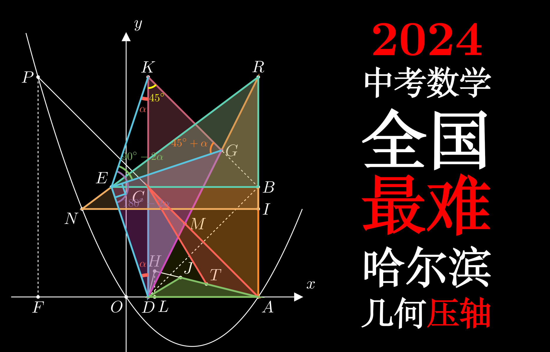 初中几何巅峰难度!2024最难中考题——哈尔滨几何压轴详解
