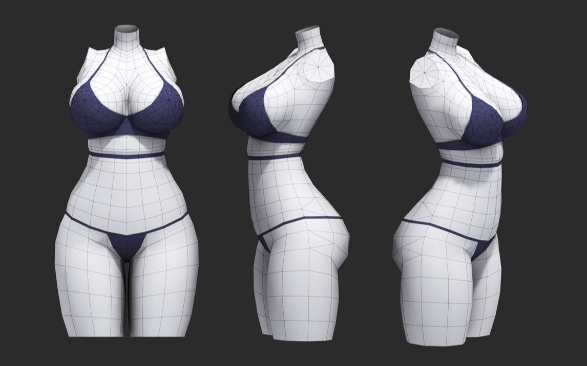 【3Dmax人物建模】成年人才能看的3D人物建模,建模果然伤身