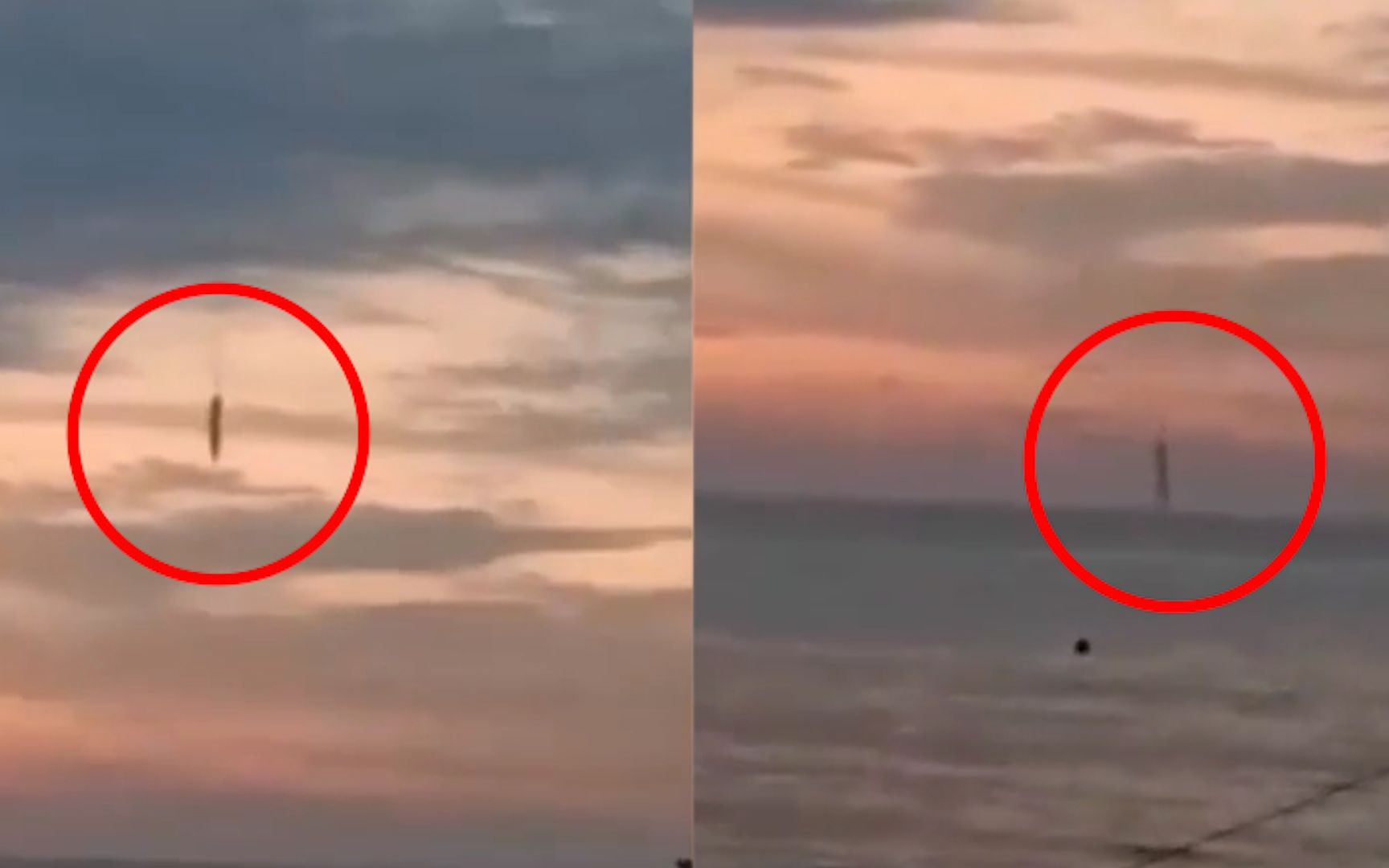 印尼天空惊现神秘锚状物体,缓缓降入海中,专家:可能是气球