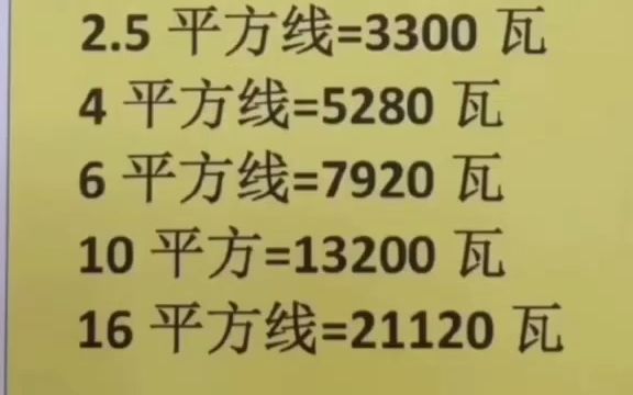 铜线用线计算公式