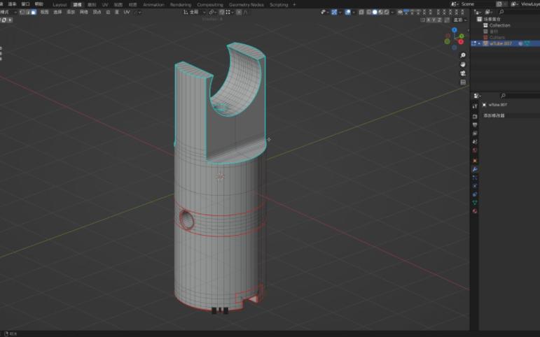 【Blender与C4d多边形建模教程】布尔基础 19 用偏移边倒角