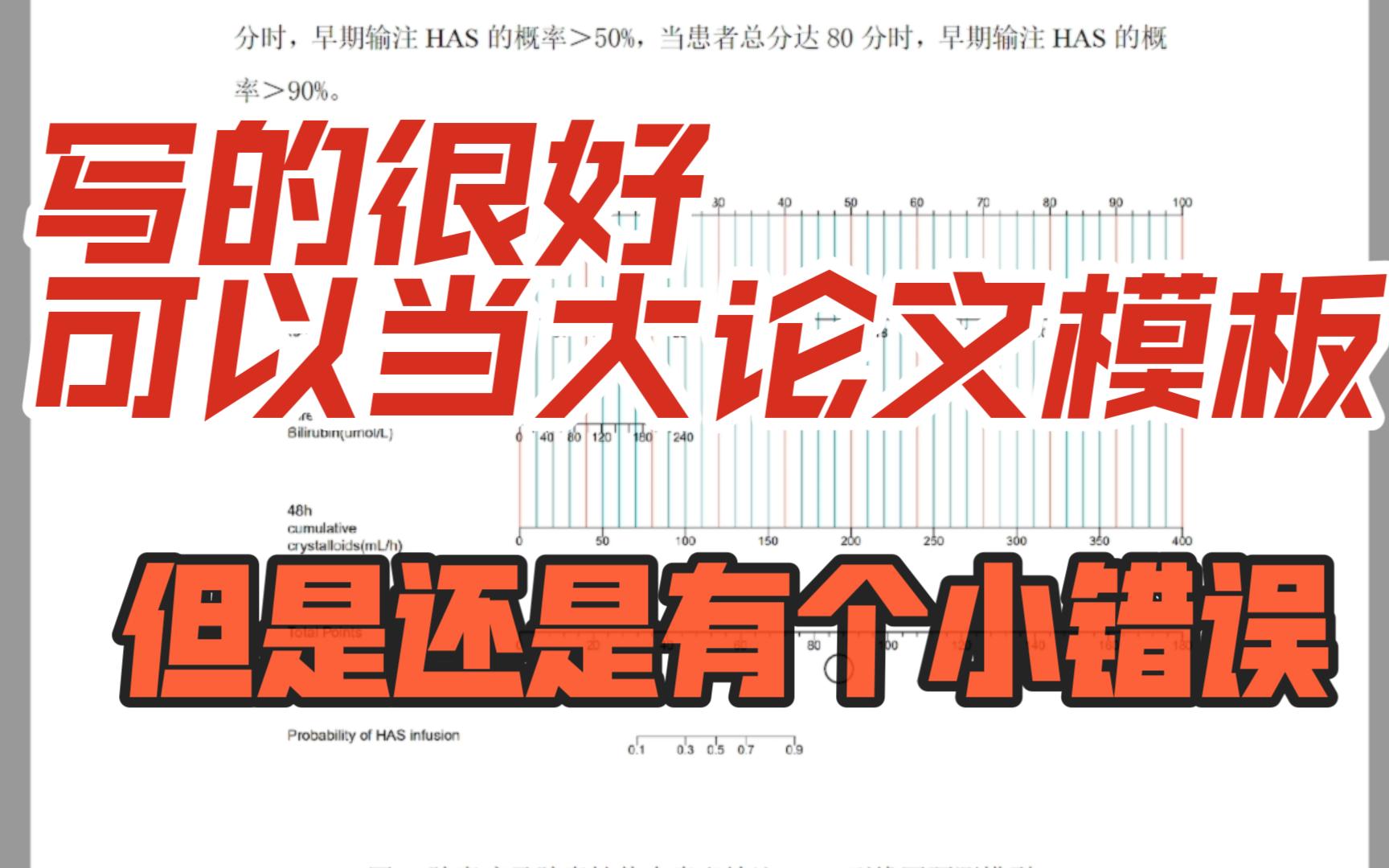 分享一位专硕同学的二分类预测模型毕业论文【列线图】