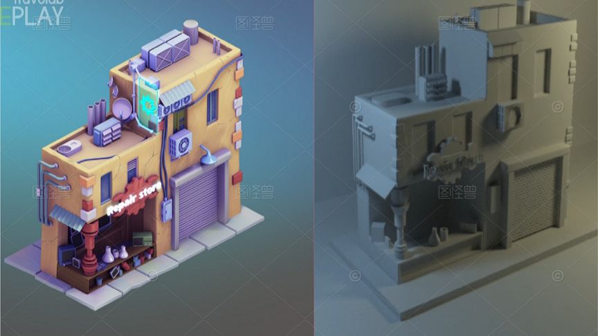 【3DMAX建模】游戏场景'房子'建模渲染全流程讲解