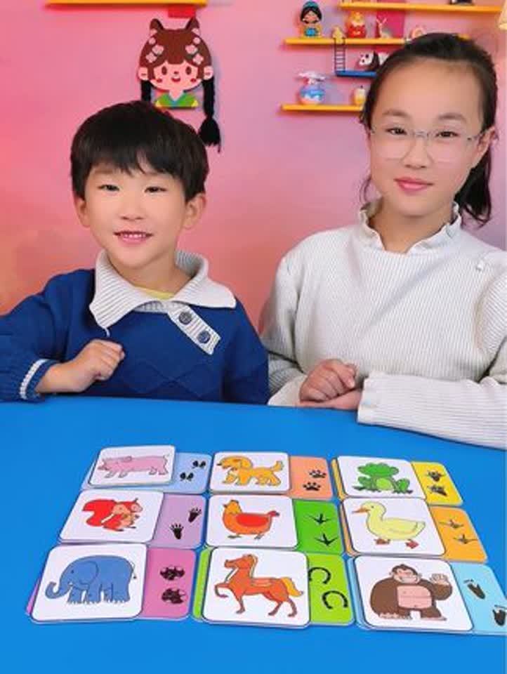 小动物的脚印都拼错了,姐姐来教弟弟认识小动物 亲子