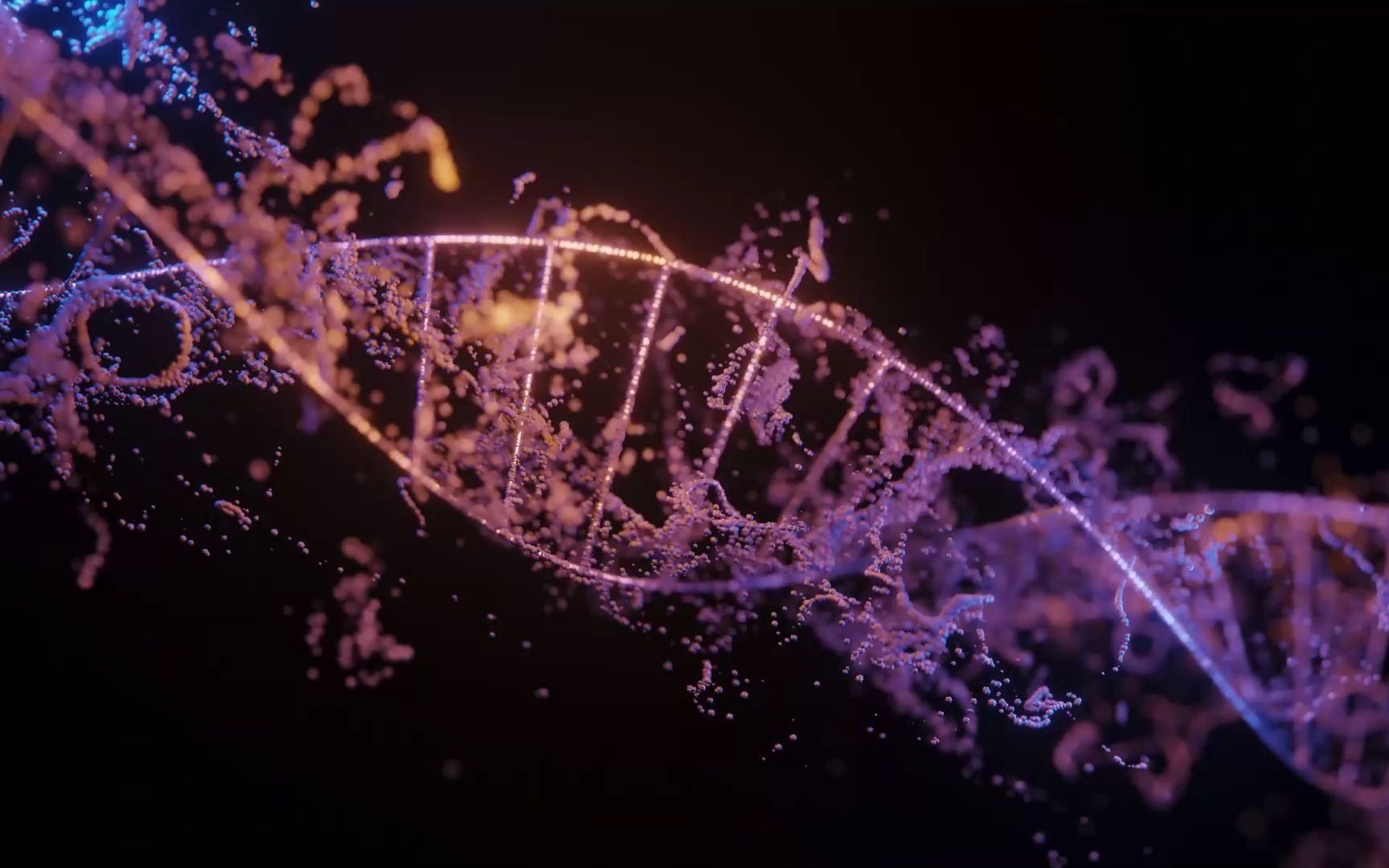 DNA 螺旋结构粒子动画作业