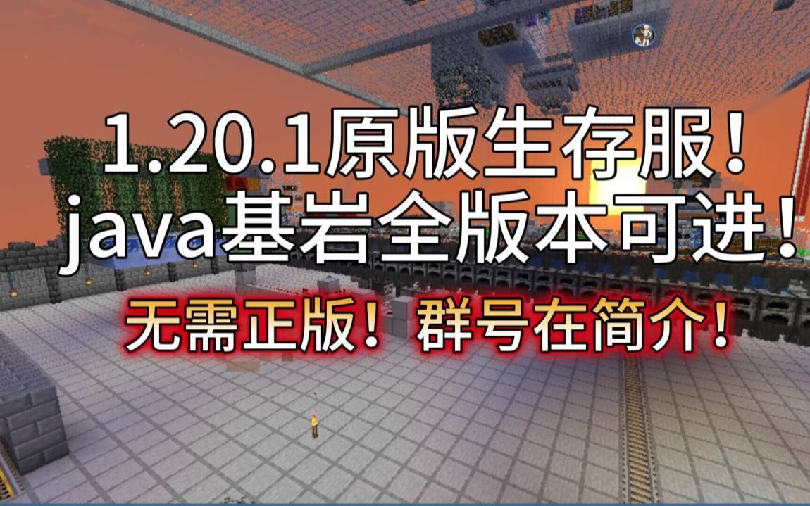 我的世界日均百人的原版生存服招新啦!JAVA基岩全版本支持!无需正版...