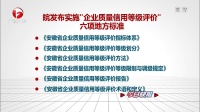 安徽新闻联播20141026皖发布实施“企业质量信用等级评价”六项...