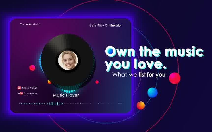 AE模板-黑胶唱片效果的音乐播放器音频可视化模板1