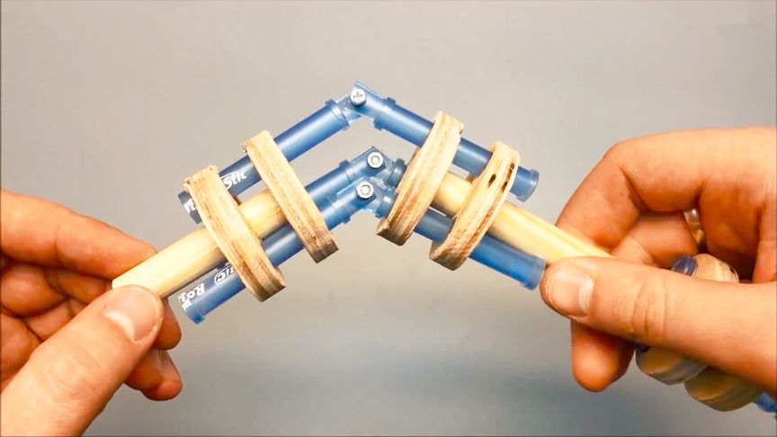 DIY一个三接头传动轴,机械原理清晰明了,真是脑洞大开啊