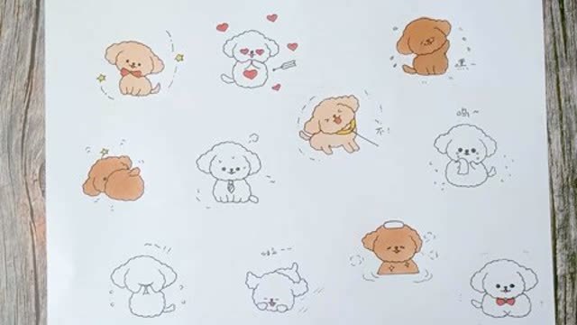 叫你画可爱小狗的简笔画,简单易学,好玩
