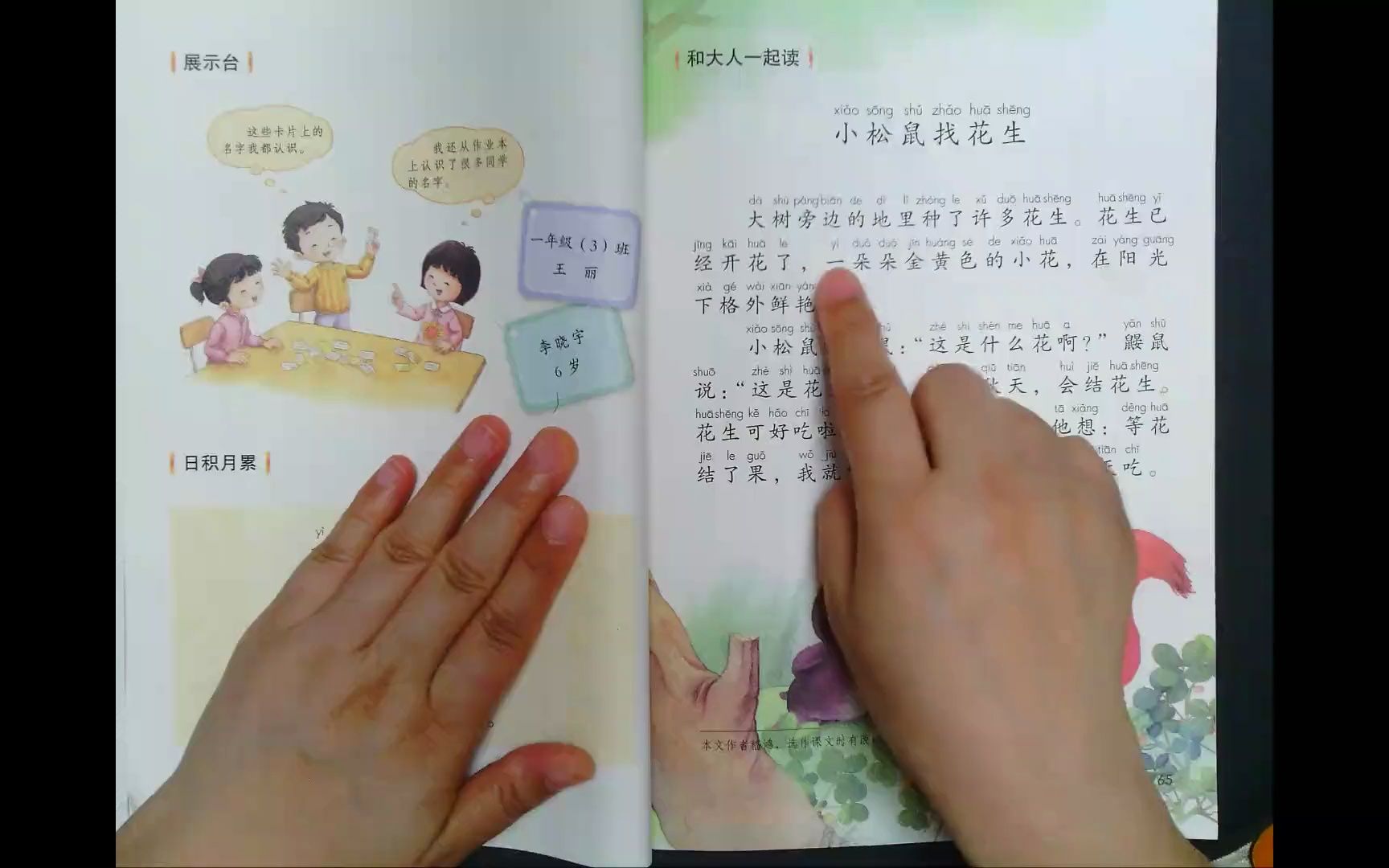 ...课文朗读:部编版一(上)语文园地四 和大人一起读4《小松鼠找花生》