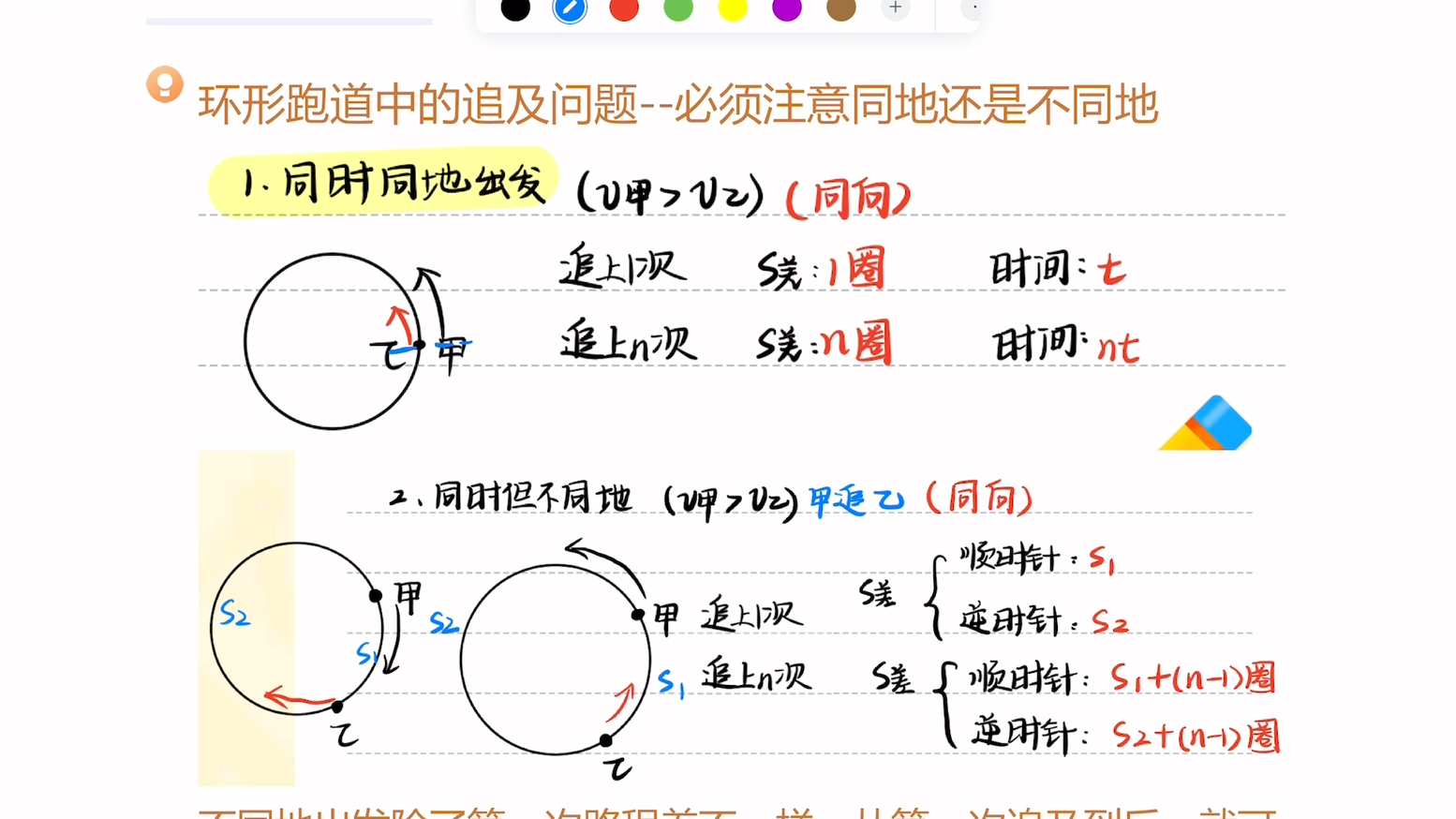 小升初行程专题A:03环形跑道—追及相遇分类讨论问题
