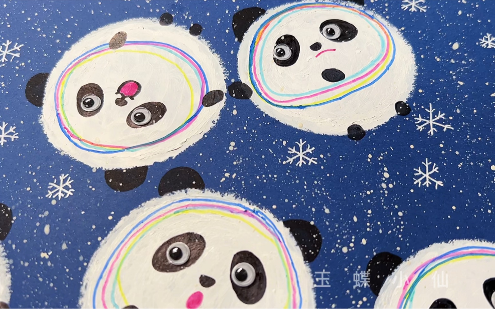 冰墩墩儿童创意水粉画少儿创意美术绘画教程幼儿园零基础简单易学