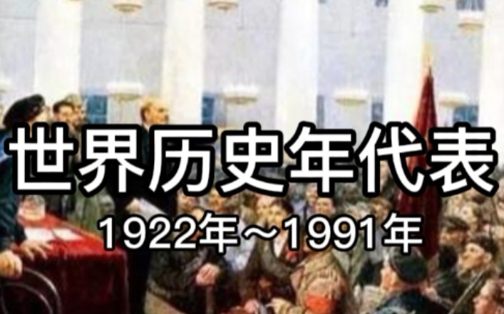 从第二次世界大战到冷战结束,世界历史线。
