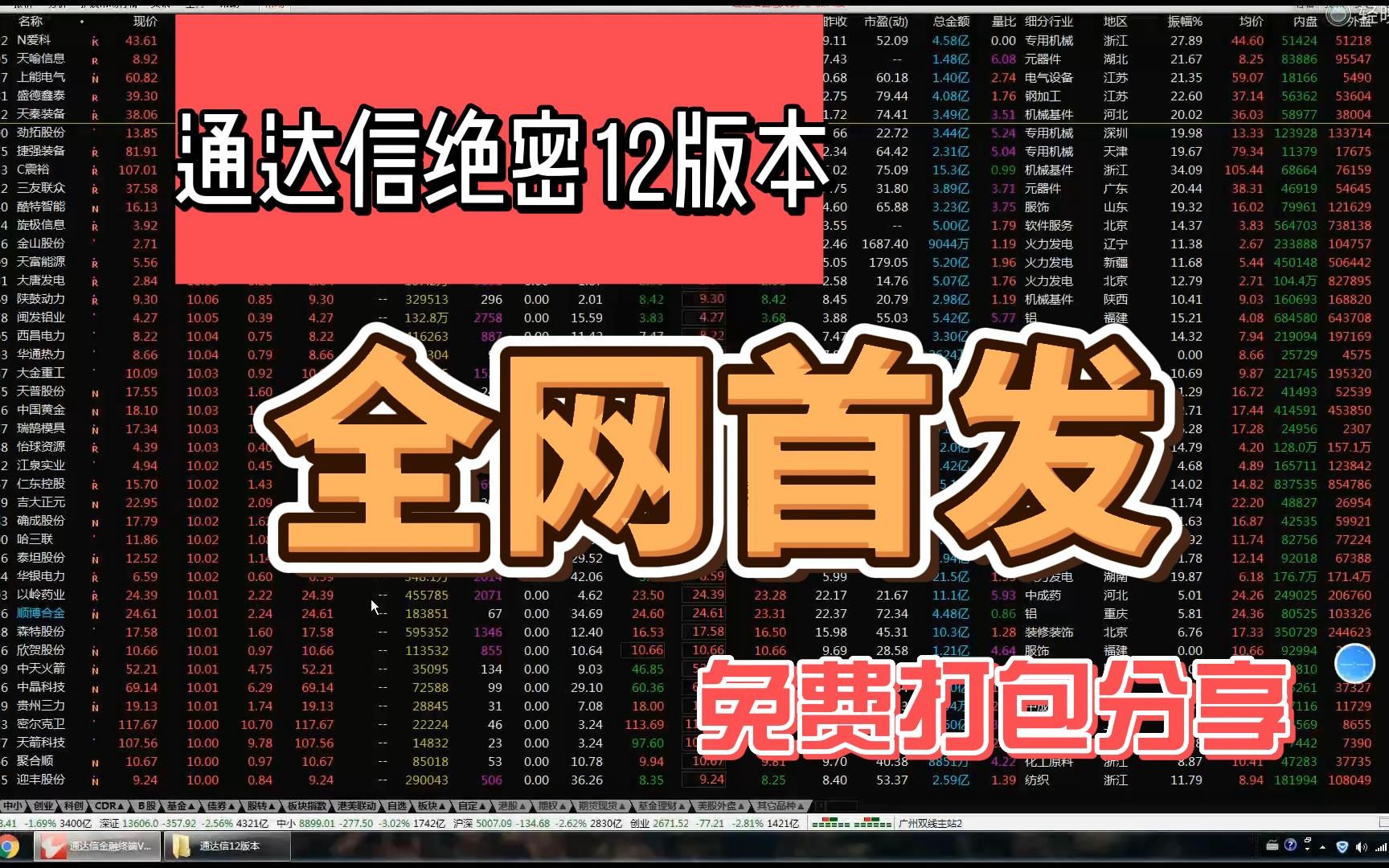 通达信绝密的12版本,实战胜算超高,免费查看10档行情数据!
