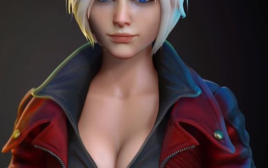 【使用ZB简单渲染小姐姐】Zbrush simple render(打光和渲染出图调整...