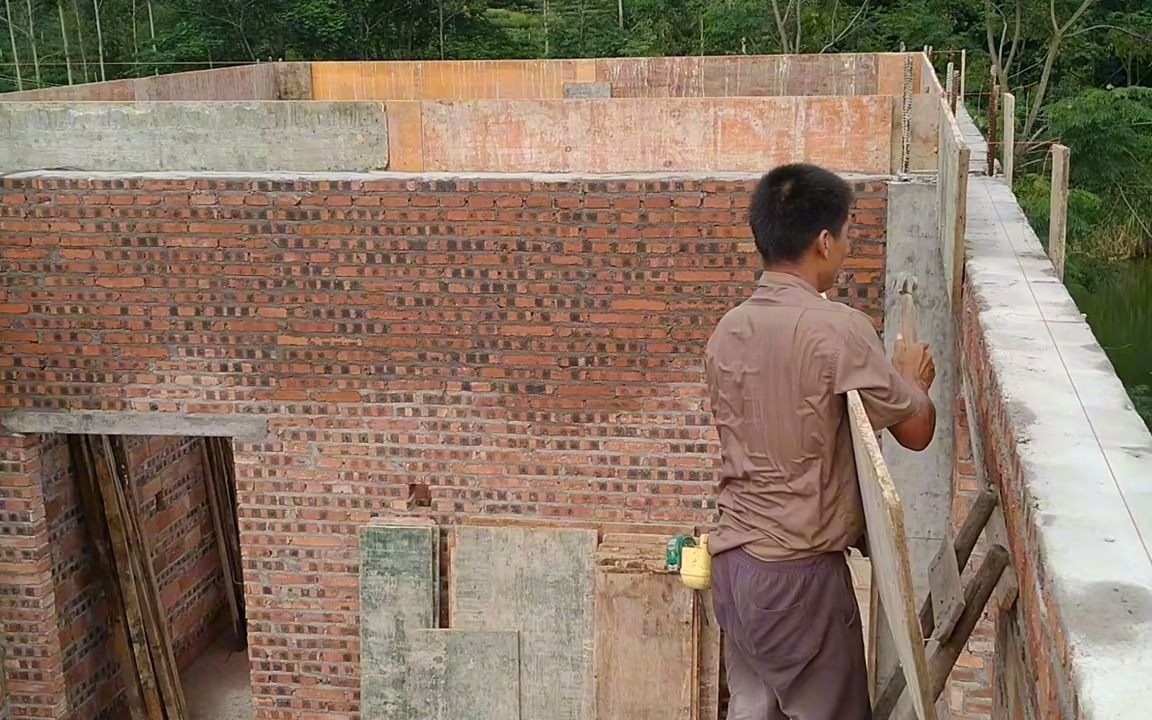 自建房之房梁标高与制作,步骤有水平位定梁高度通线上梁板