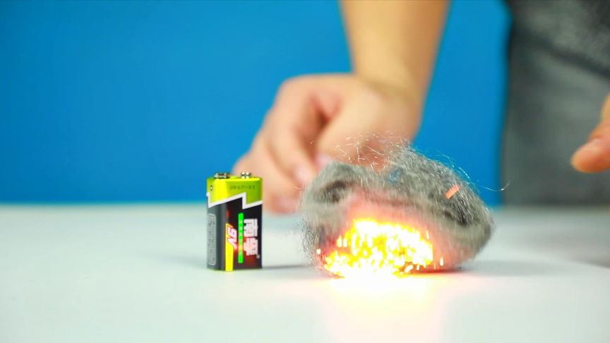 趣味物理实验:干电池也能生火