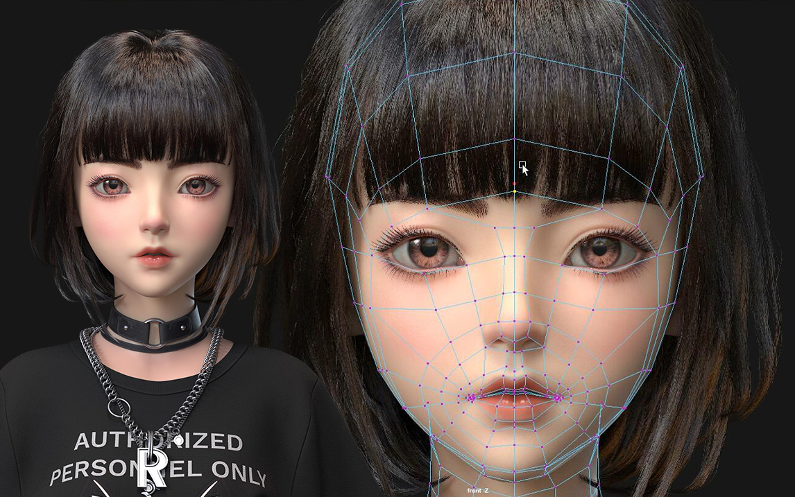 【maya人物建模】零基础maya角色布线,贴图全流程教学,3D人物建模(...