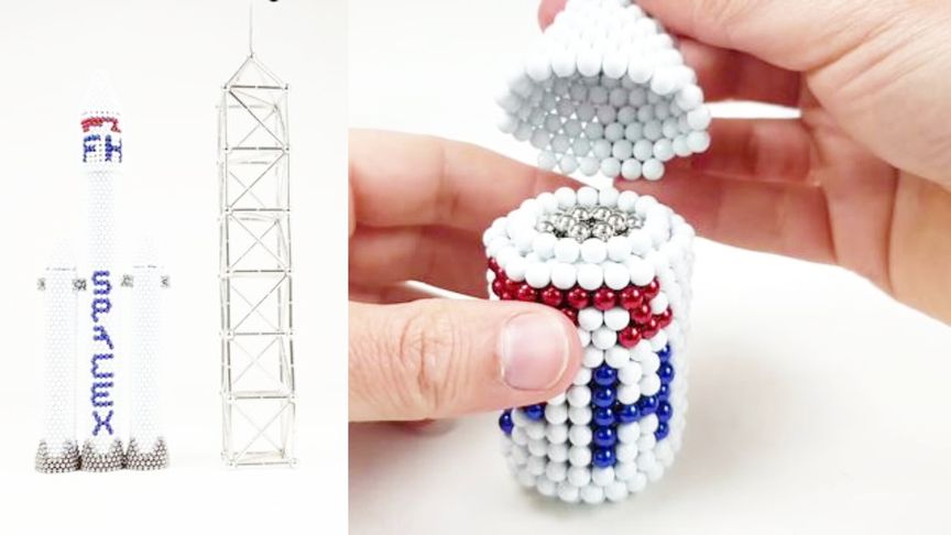 教你用磁力球建造航天火箭模型,简单好玩,满意磁球DIY制作