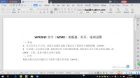 WPS2019文字(WORD)的新建、打开、选项设置