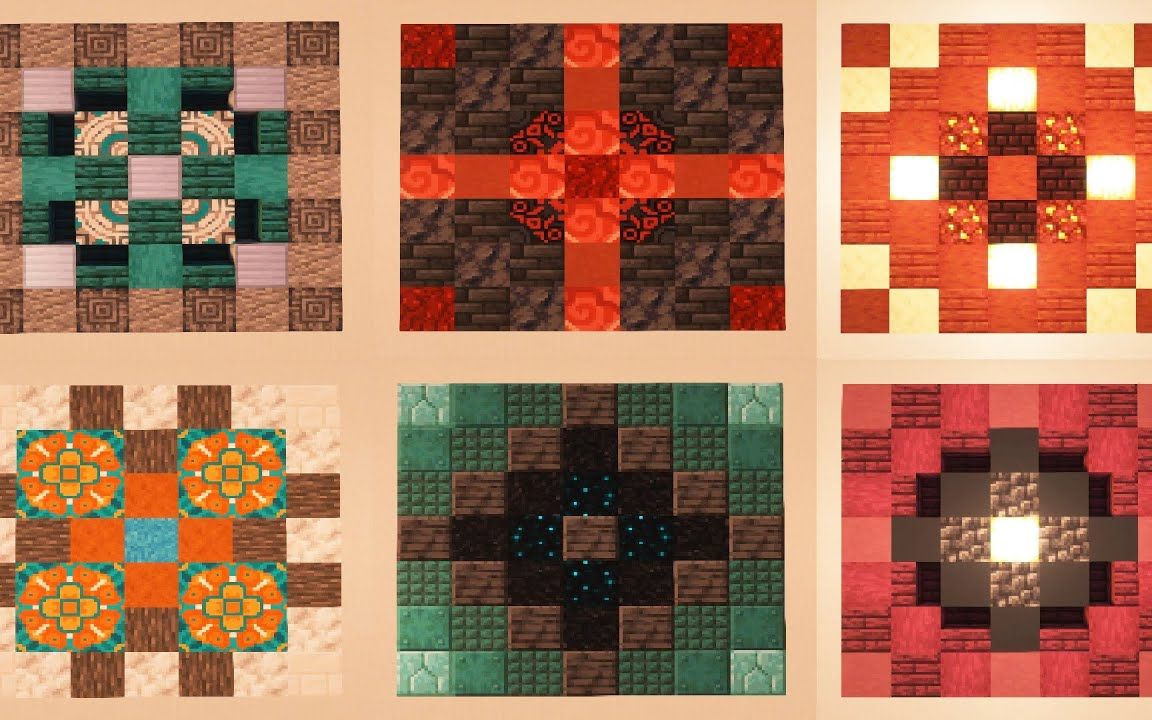 【Skrynnik Dima】Minecraft 建筑教程-10种地板设计_我的世界