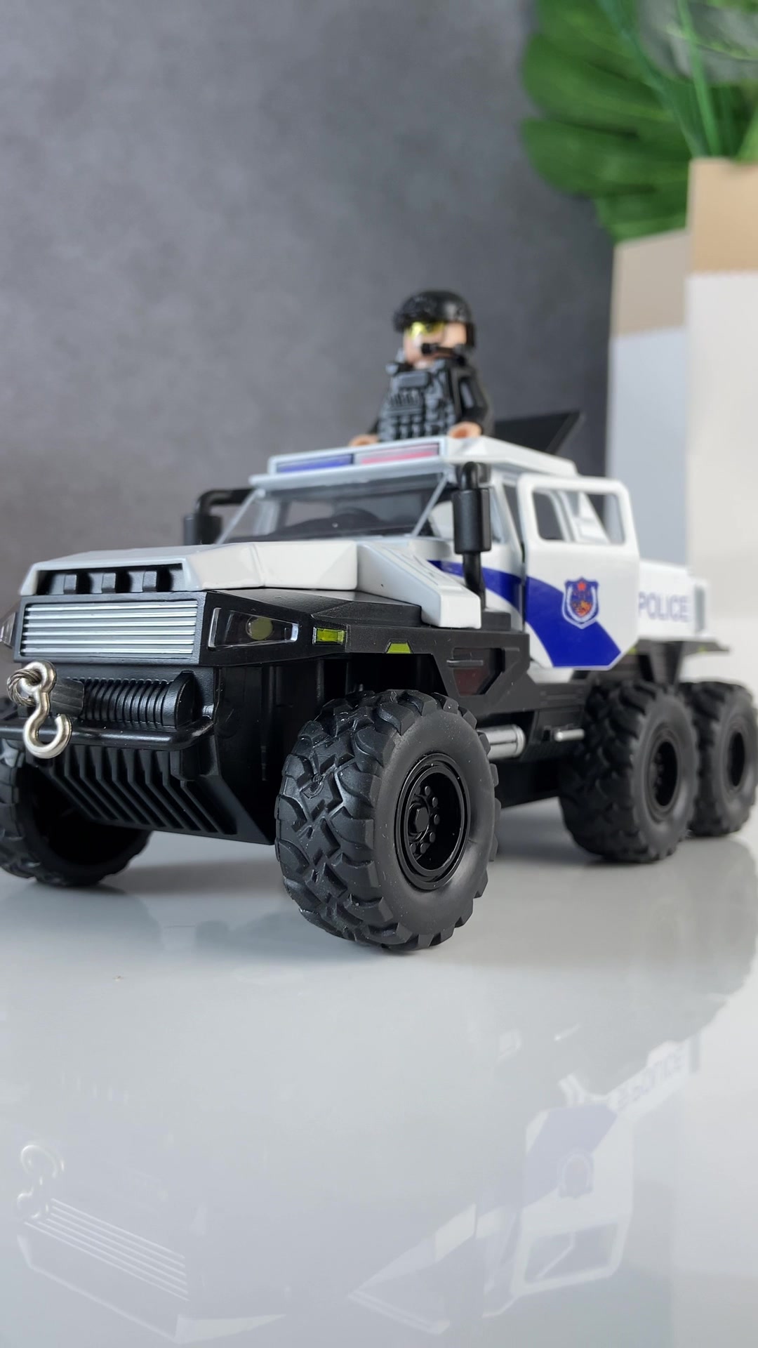 合金警车玩具仿真装甲车模型特儿童特警车110公安车男孩回力汽车3#...