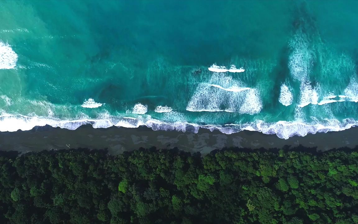 ...冲刷沙滩海岸线大气海洋波浪视频素材动态壁纸手机壁纸电脑屏保视频