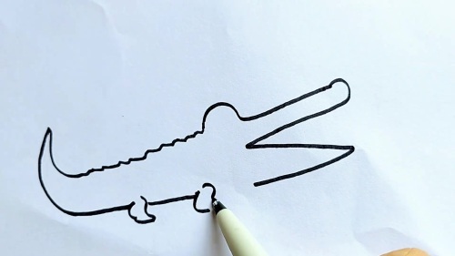 鳄鱼怎么画?鳄鱼简笔画,创意简笔画,儿童画,少儿创意画