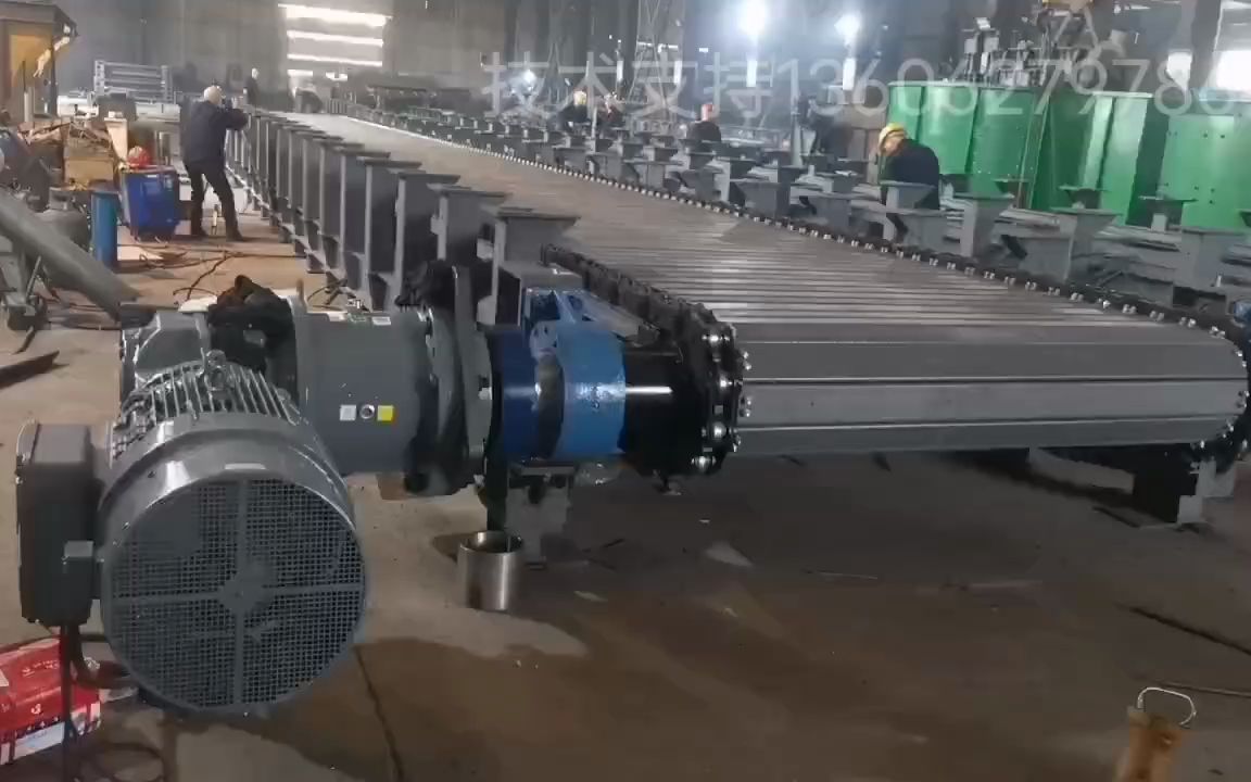 GBP2000新型板式给料机皮带支撑型钢运行视频
