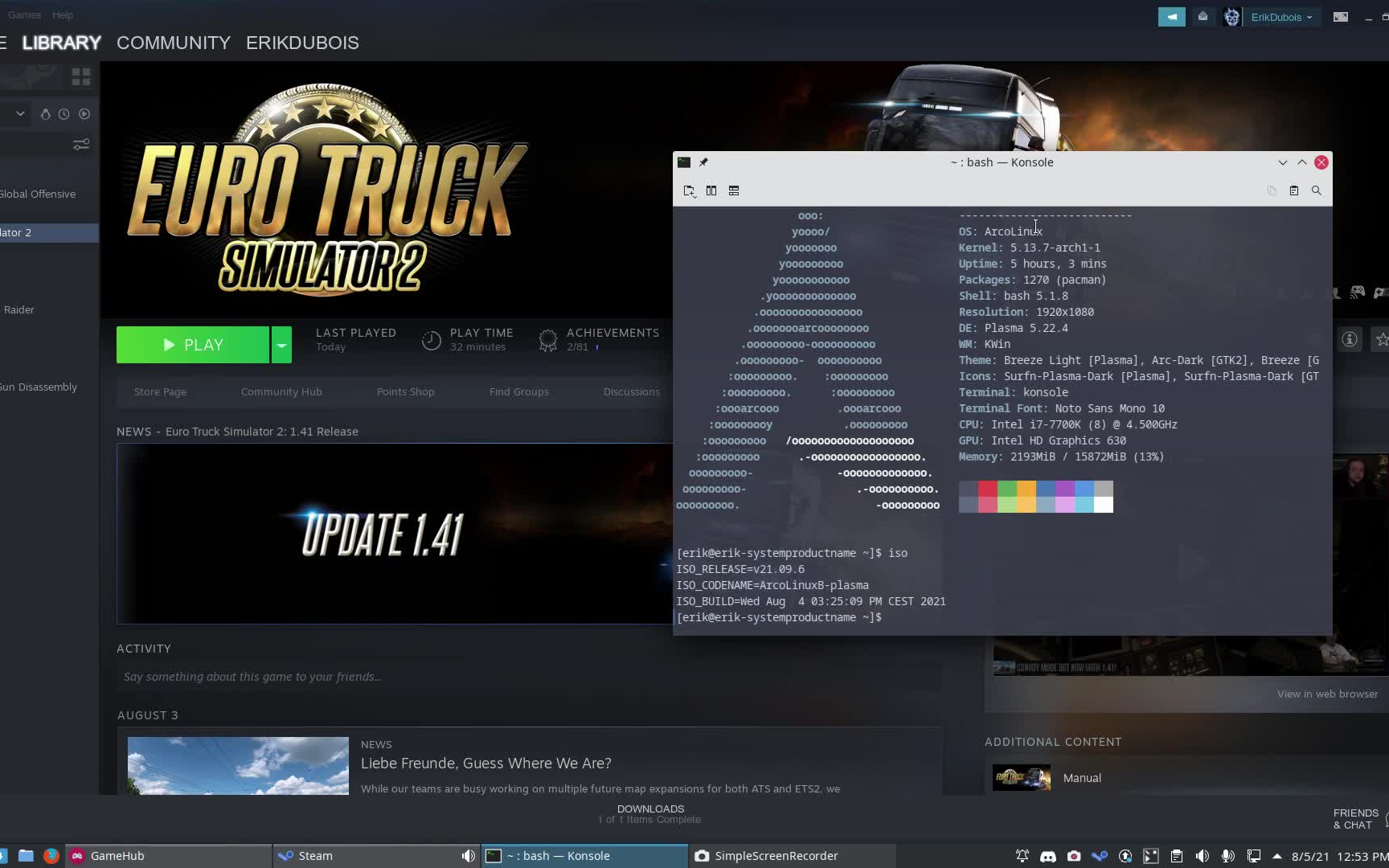 [生肉/ArcoLinux] 现已加入一些游戏平台的启动器