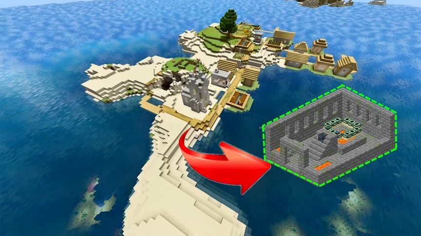 我的世界:出生孤岛村庄种子,下面就是要塞